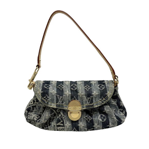 Louis Vuitton | Bags | Louis Vuitton Mini Pleaty Raye Monogram Denim ...